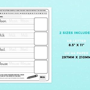 Printable Alphabet Worksheets for Kids | Word Tracing: 26 Sheets of ...