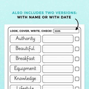 Printable Spelling Worksheets for Kids | 9 Letter Words: 10 Look Cover ...