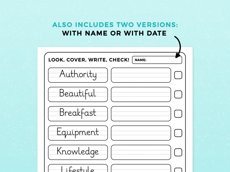 Printable Spelling Worksheets for Kids | 9 Letter Words: 10 Look Cover ...