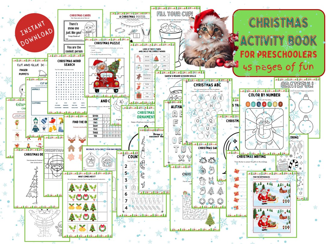 Printable Christmas Activities for Kids, Winter Coloring Pages, Cards ...
