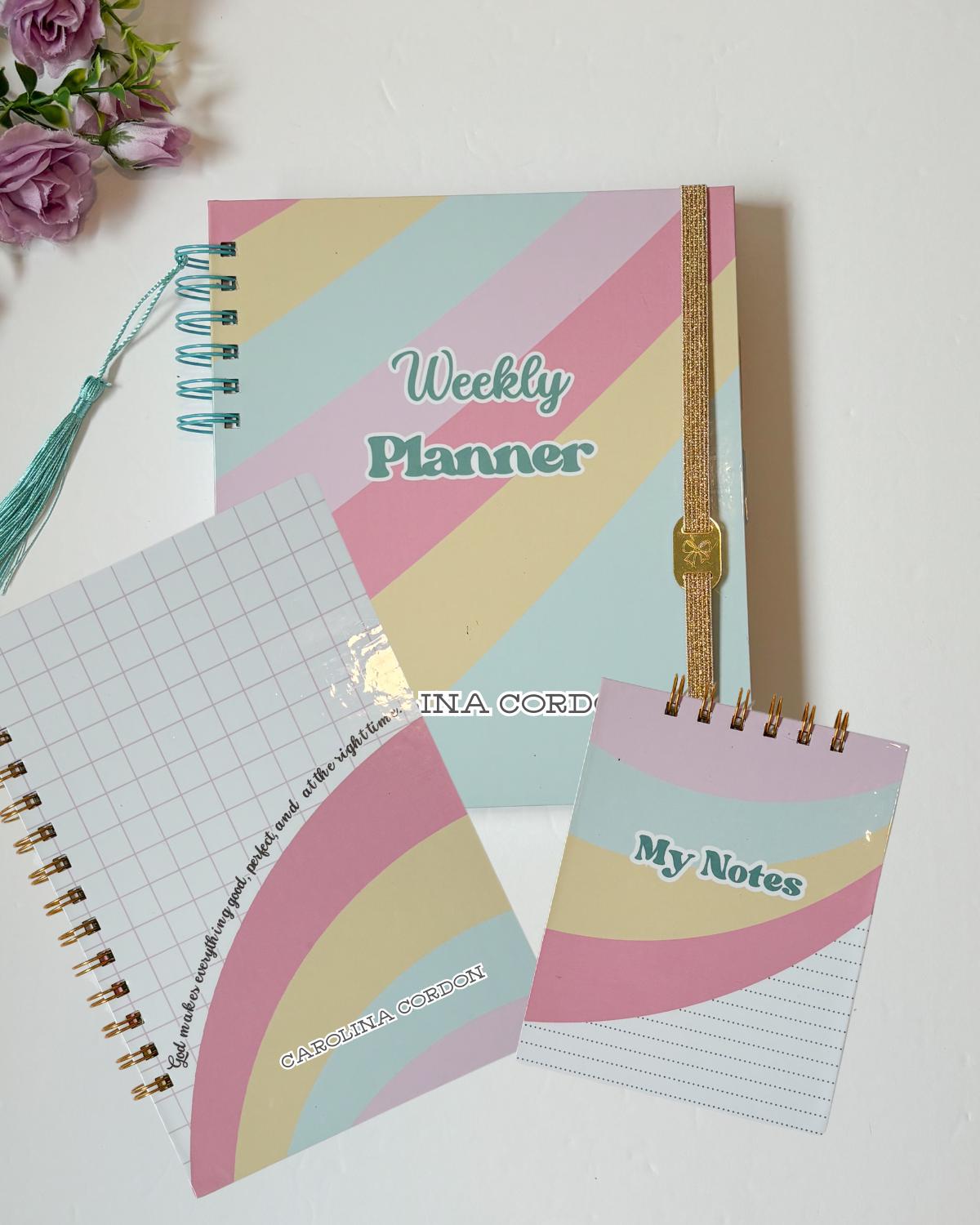 Custom Weekly Planner Set: Personalized Journal & Mini Notebook - Etsy