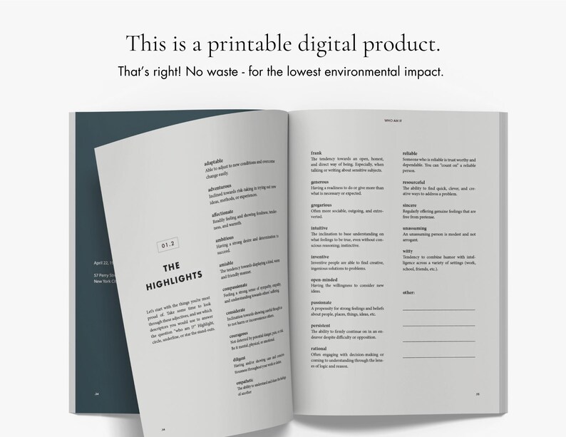 Printable Therapy-based Self-discovery Workbook, Personal Growth ...