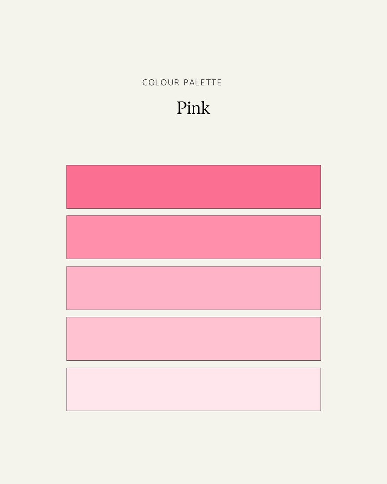 Pink Colour Palette - Etsy