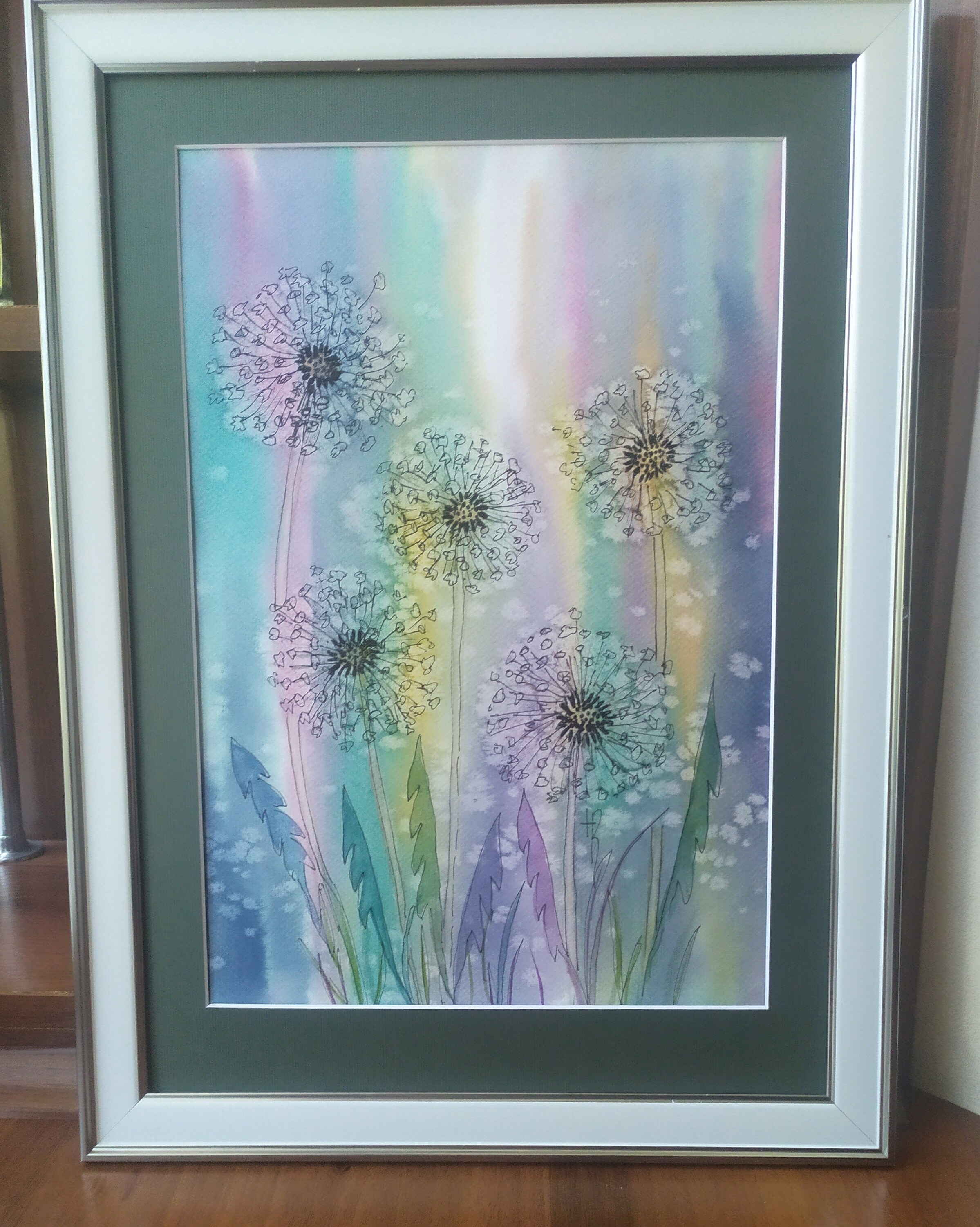 Cute Dandelion Gift, Watercolor Painting for Home Decor, Original ...