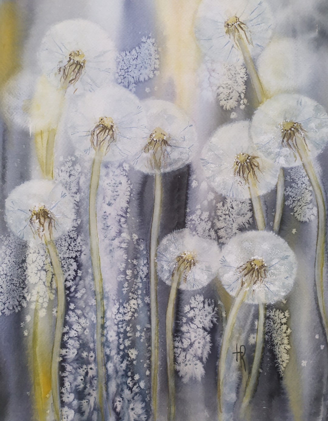 Dandelion Art, Original Watercolor, Dandelion Painting, Wild Nature ...