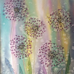 Cute Dandelion Gift, Watercolor Painting for Home Decor, Original ...