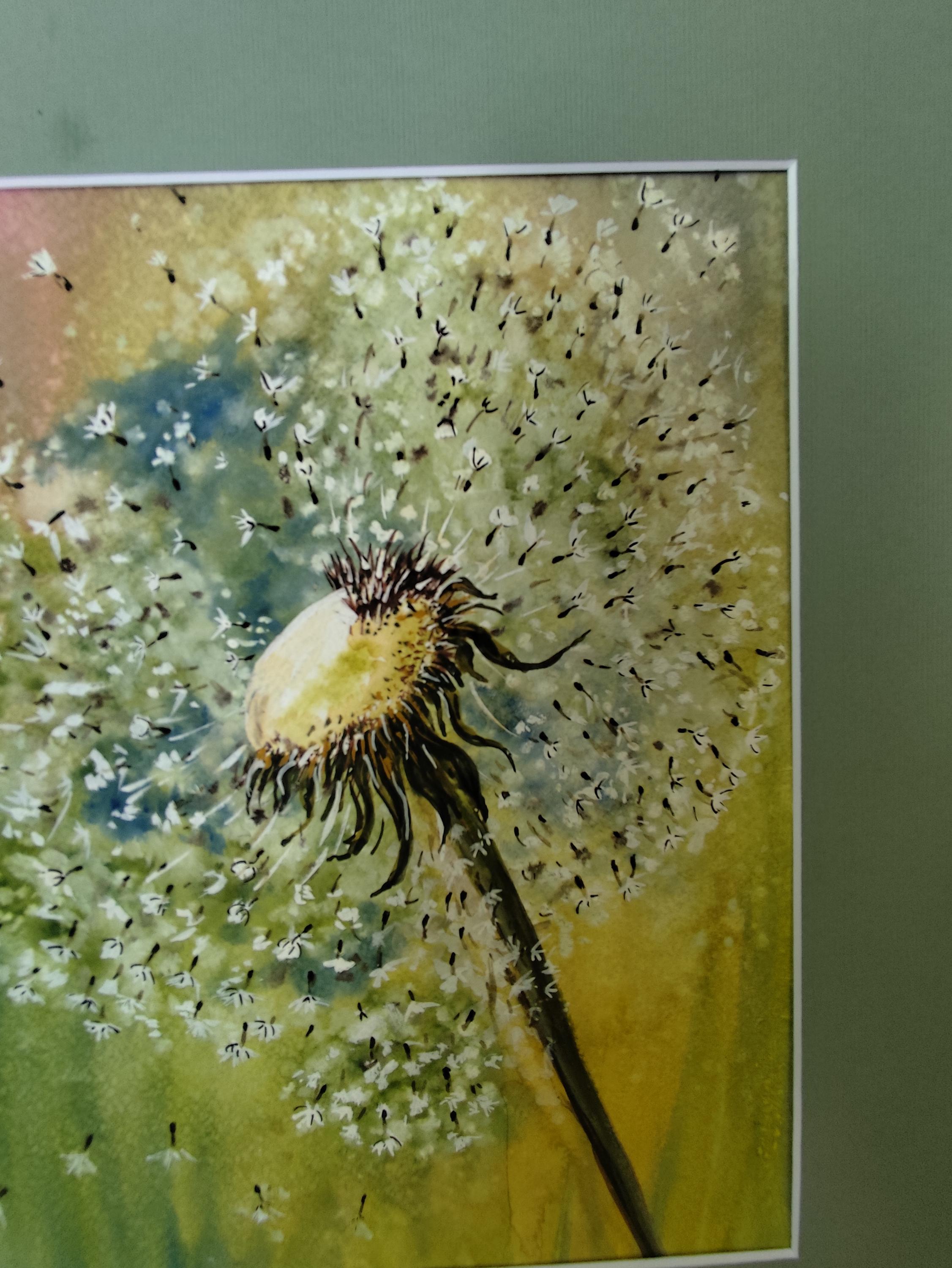 Dandelions Art, Watercolor Painting, Handmade Artwork, Modern Home ...