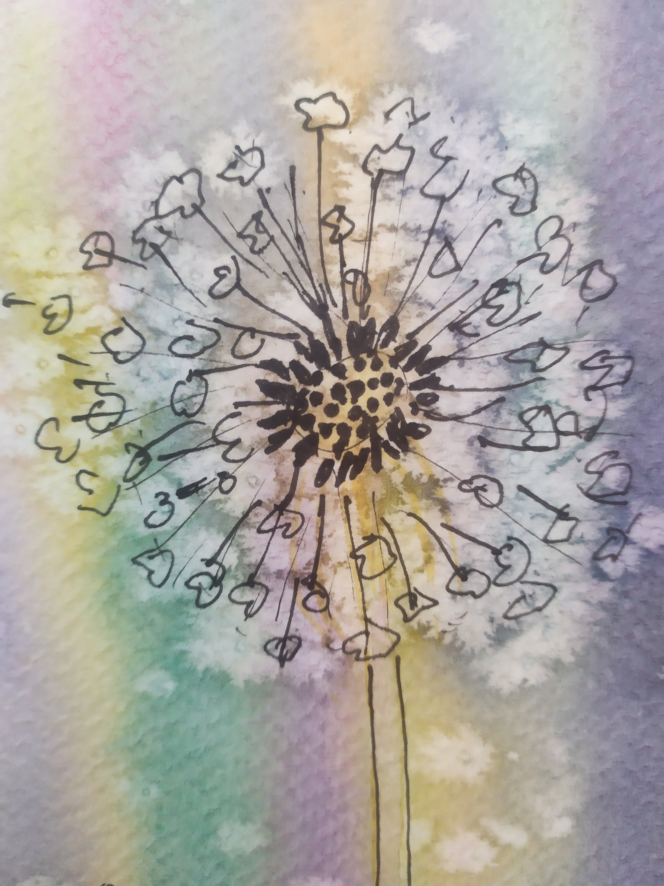 Cute Dandelion Gift, Watercolor Painting for Home Decor, Original ...
