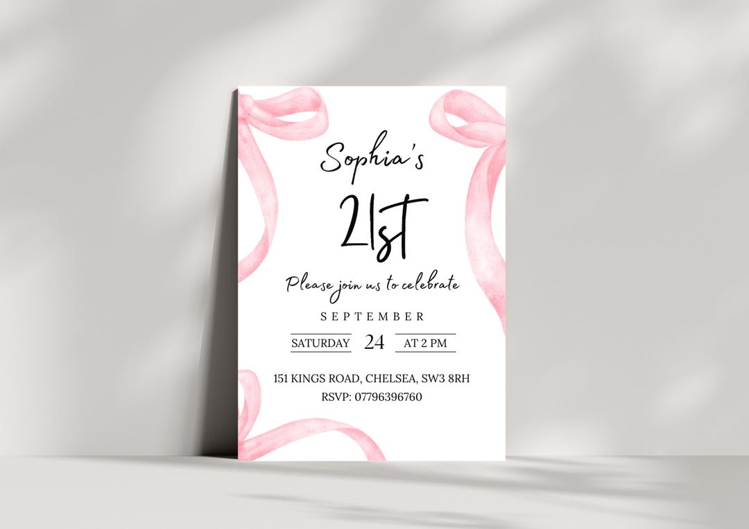 Editable 21st Birthday Invitation Girl | Mobile 21st Elegant Dinner ...
