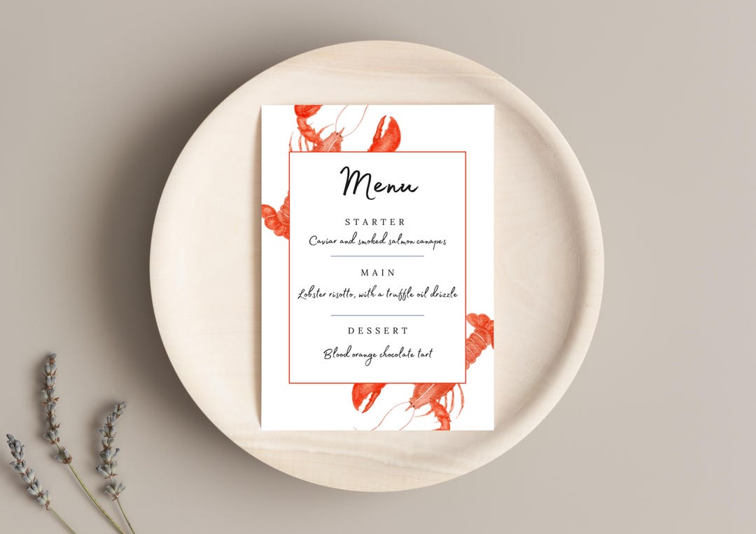 Editable Menu Card | Mobile Elegant Party Invite | Orange Wedding Menu ...