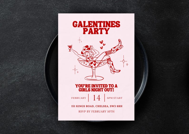 Galentine's Day Invitation | Girls Night Invitation | Template ...