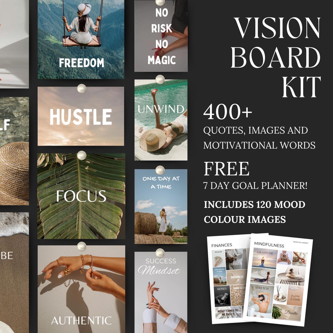 Vision Board Ideas | Dream Board Kit | Positive Mindset | Manifesting ...