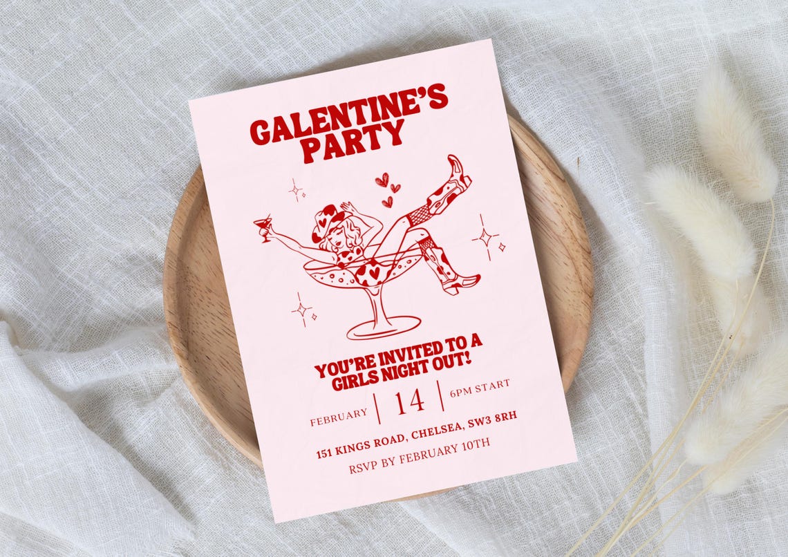 Galentine's Day Invitation | Girls Night Invitation | Template ...