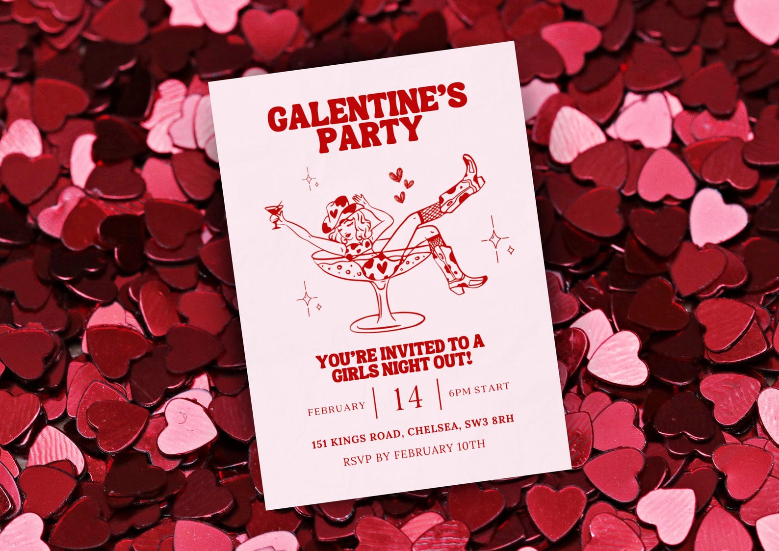 Galentine's Day Invitation | Girls Night Invitation | Template ...