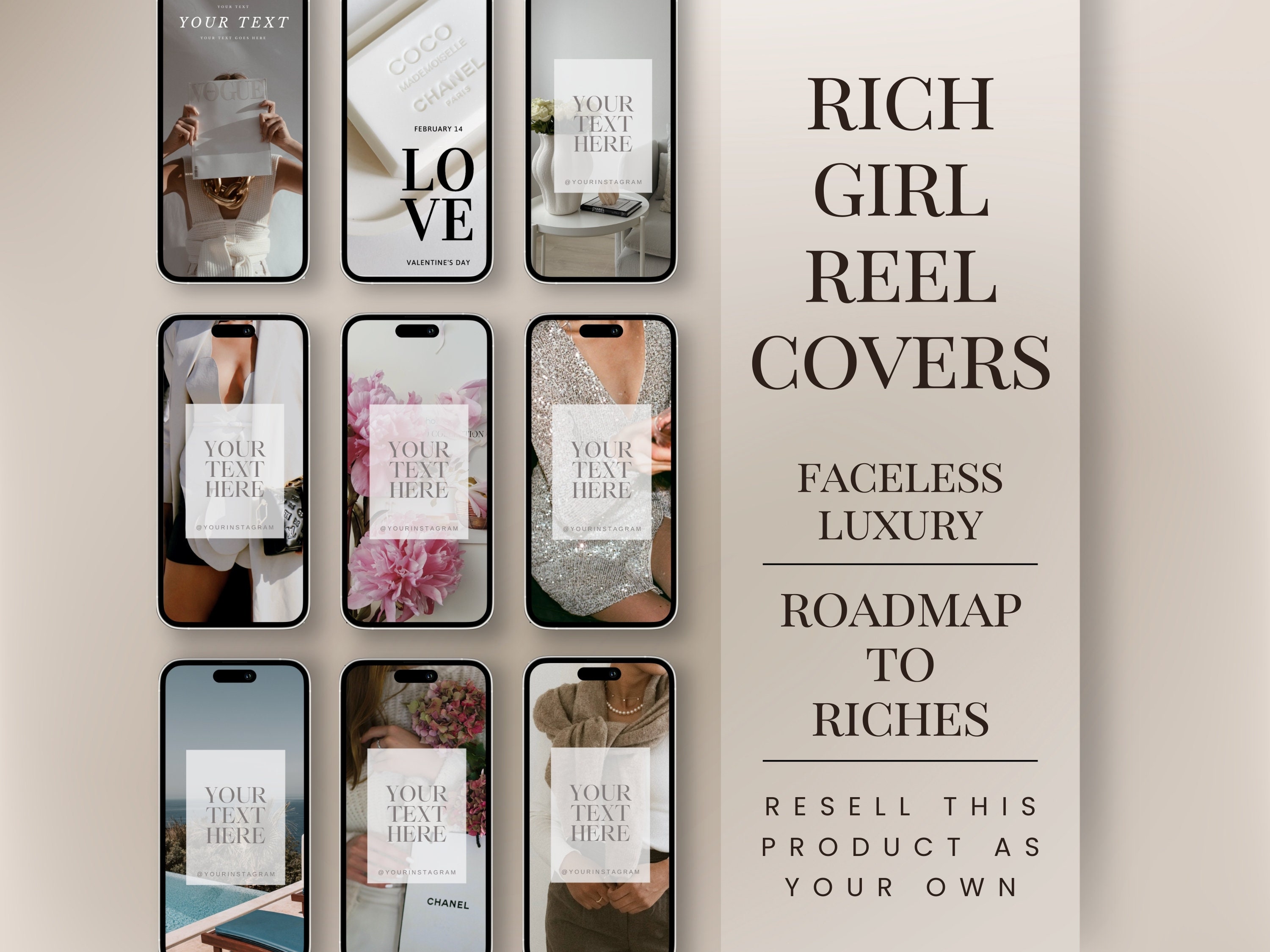 Rich Girl, Luxury Instagram Reel Covers, Reel Cover Templates ...