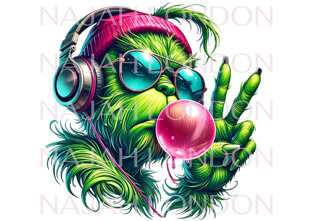 Grinch Clipart PNG Cool Modern Grinch Art Grinch T-shirt Design ...