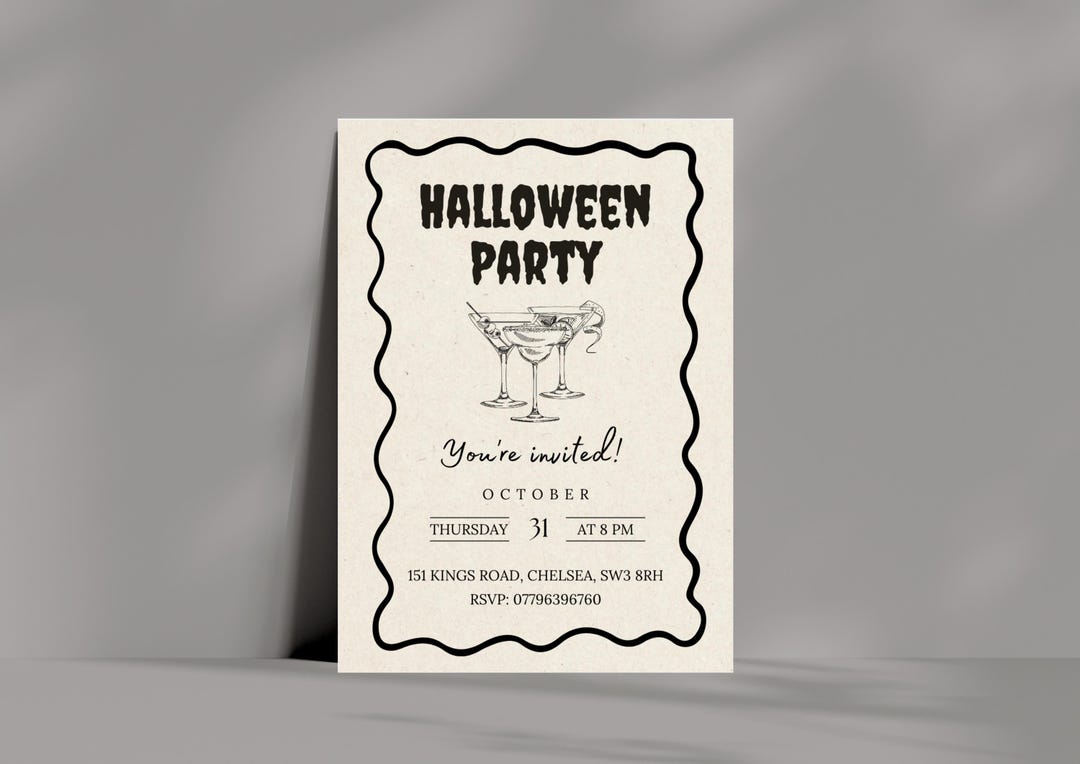 Editable Halloween Invitation | Mobile Halloween Elegant Invite | Scary ...