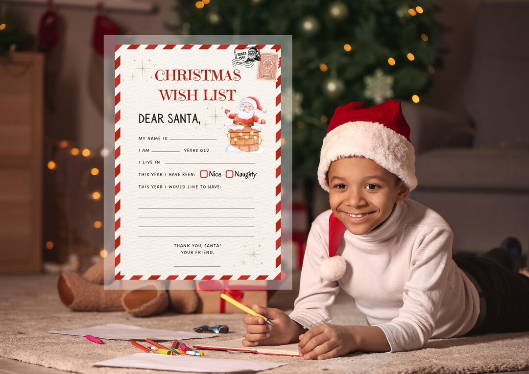 Christmas Wish List | Letter to Santa | Printable Gift | Kids Holiday ...
