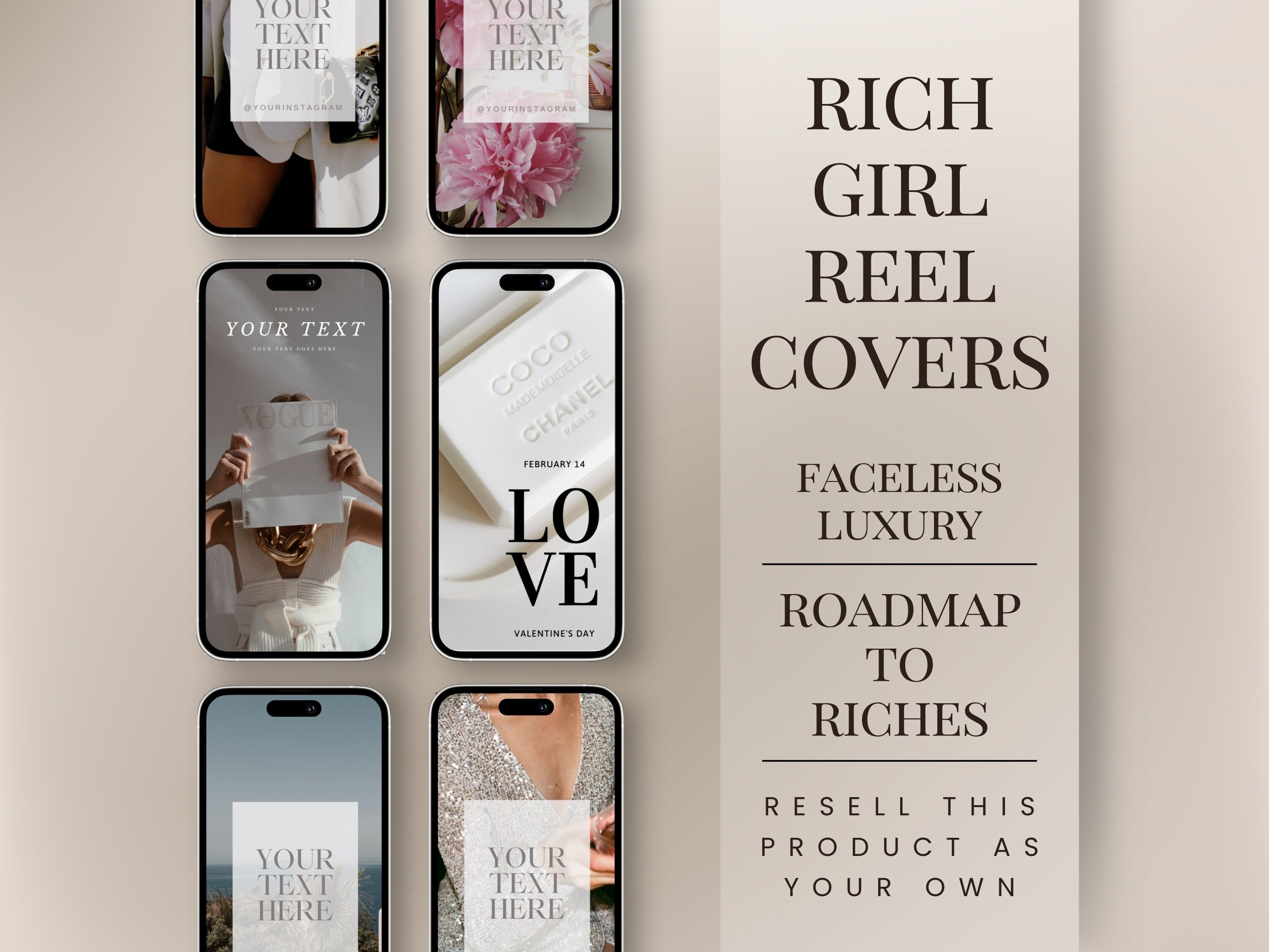 Rich Girl, Luxury Instagram Reel Covers, Reel Cover Templates ...