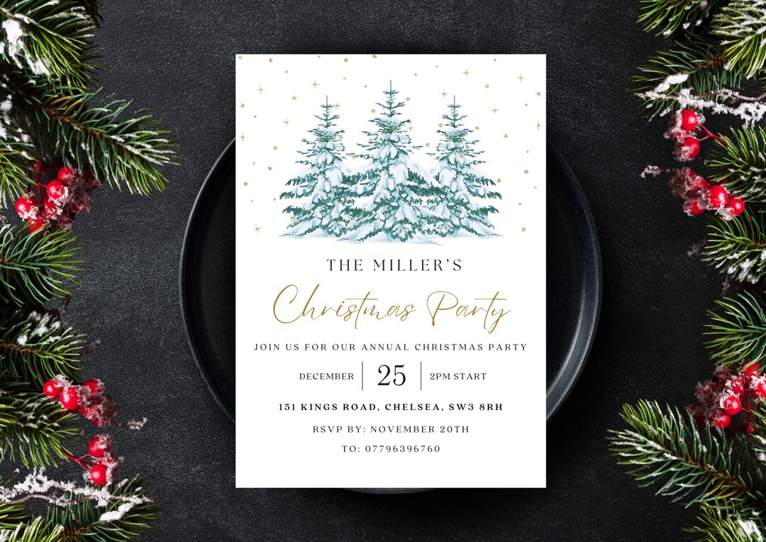 Holiday Gathering Invitation | Christmas Eve Dinner Party | Digital ...