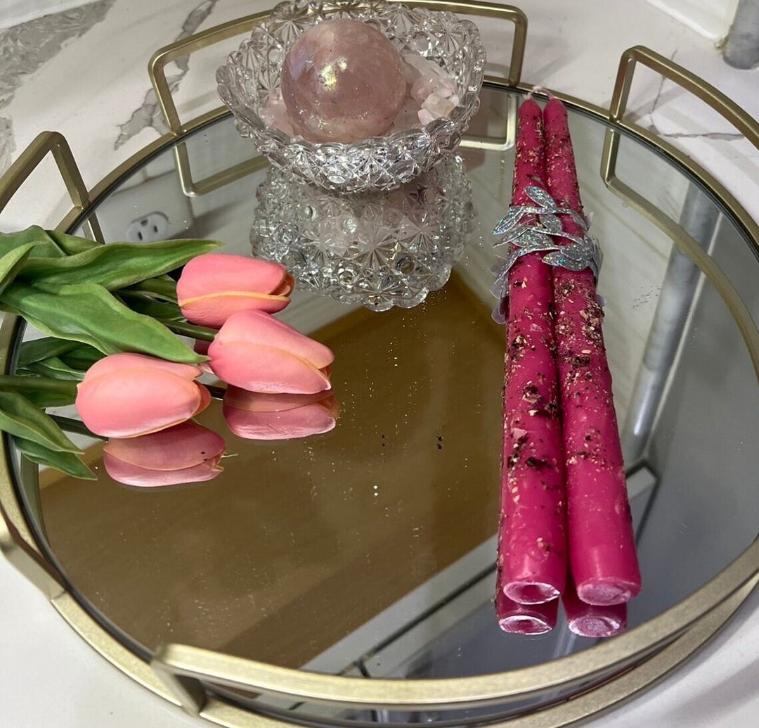 2 Custom 10 Inch Self Love, Romantic Love Candles 1 Rose Quartz Crystal ...