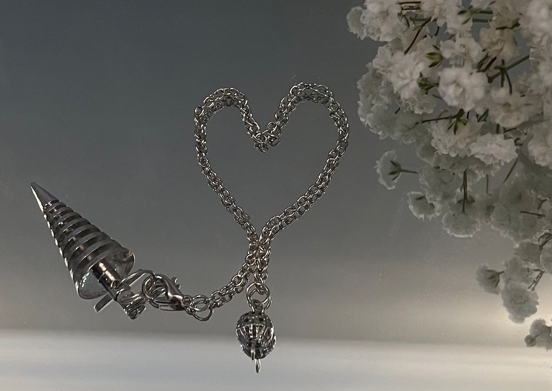 SILVER Spiral Pendulum SILVER Vortex Pendulum, Divination Tool, Dowsing ...