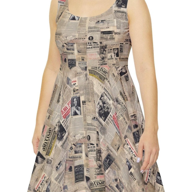 Newspaper Print Dress Women - Etsy