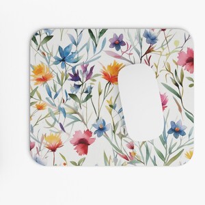 Mousepad Flower Print, Wildflower Mouse Pad, Botanical Office Decor ...
