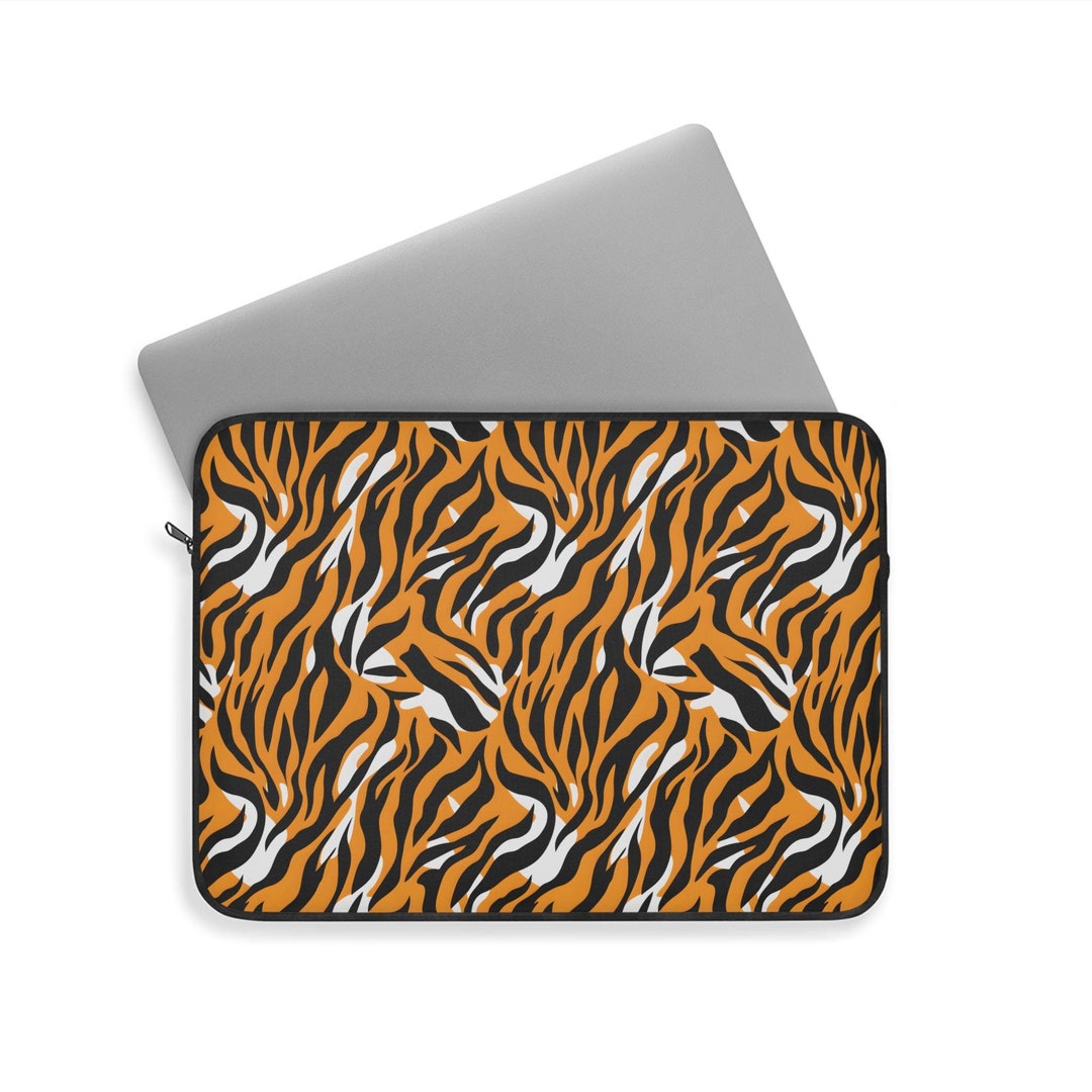 Tiger Print Laptop Sleeve - Animal Print Computer Case, Animal Design ...
