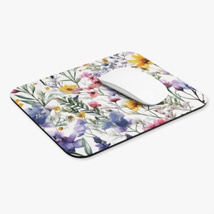 Mousepad Flower Print, Wildflower Mouse Pad, Botanical Office Decor ...
