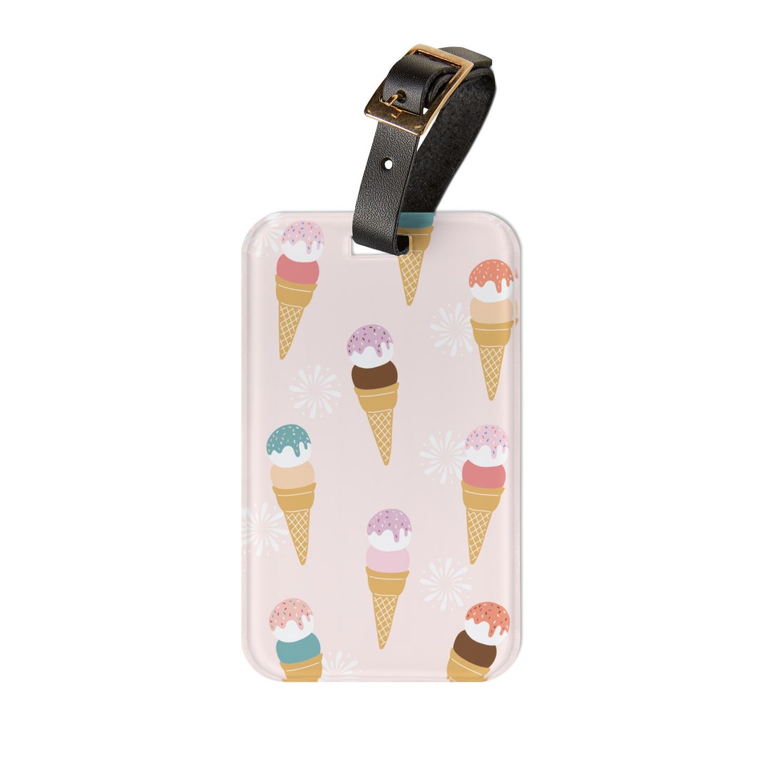 Ice Cream Cone Luggage Tag: Acrylic Summer Print Travel Identifier - Etsy