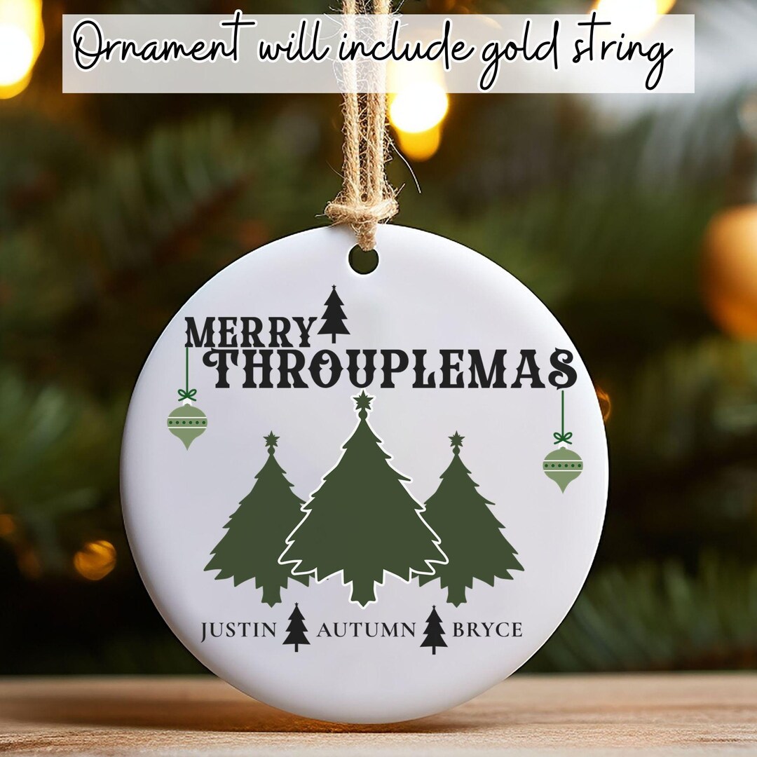 Christmas Throuple Ornament Custom Christmas Throuple Wife Christmas ...
