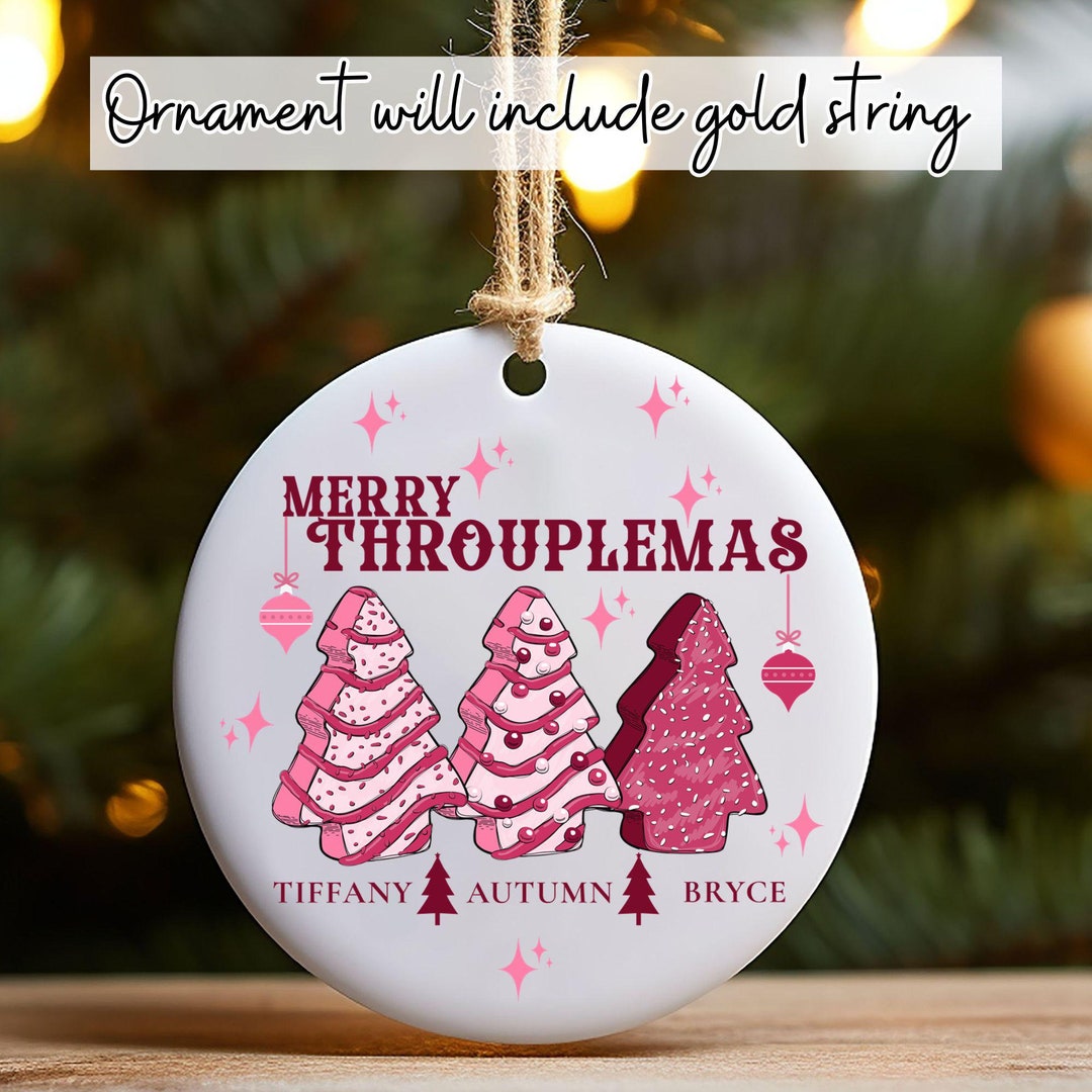 Pink Christmas Throuple Ornament Christmas Custom Throuple Wife ...