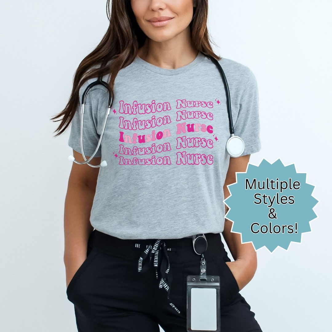 Hot Pink Infusion Nurse T-shirt Infusion Clinic Shirt Nurse ...