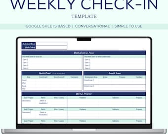 Weekly Team Member Check-in Template, Excel Google Sheets, Weekly Check ...