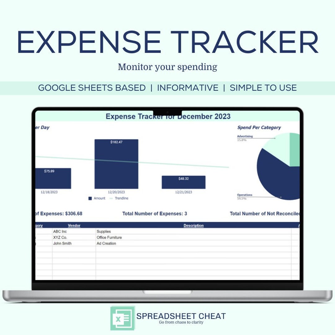 Expense Tracker Google Sheets Template - Personal Finance Planner ...