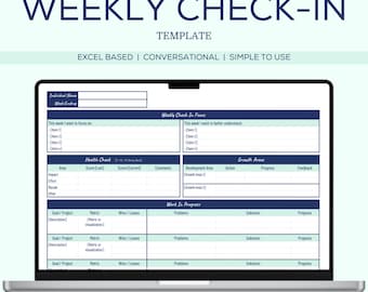 Weekly Team Member Check-in Template, Excel Google Sheets, Weekly Check ...