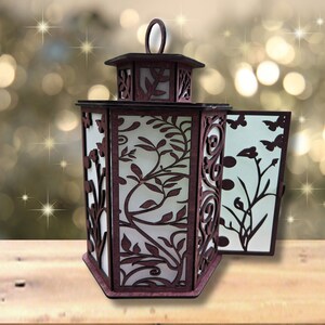 Tealight Lantern,rustic Floral & Butterfly,vellum Lined,flameless ...