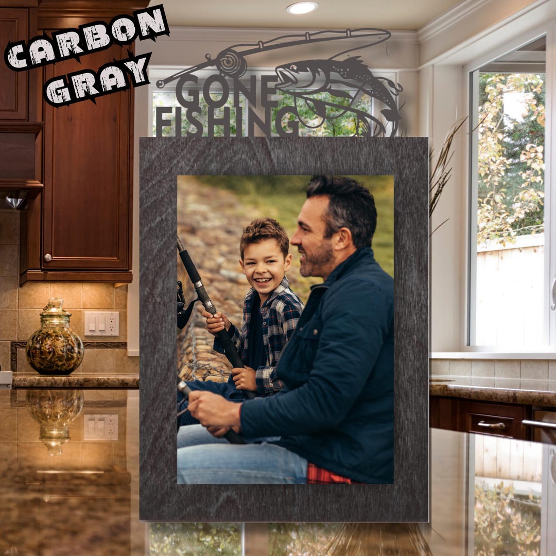 Rustic Wood Fishing Picture Frame: Outdoorsman Cabin Decor (4x6 or 5x7 ...