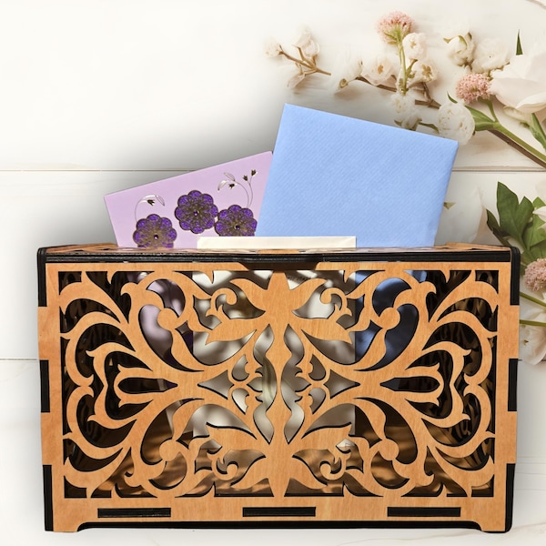 Filigree Wood Wedding Box - Etsy
