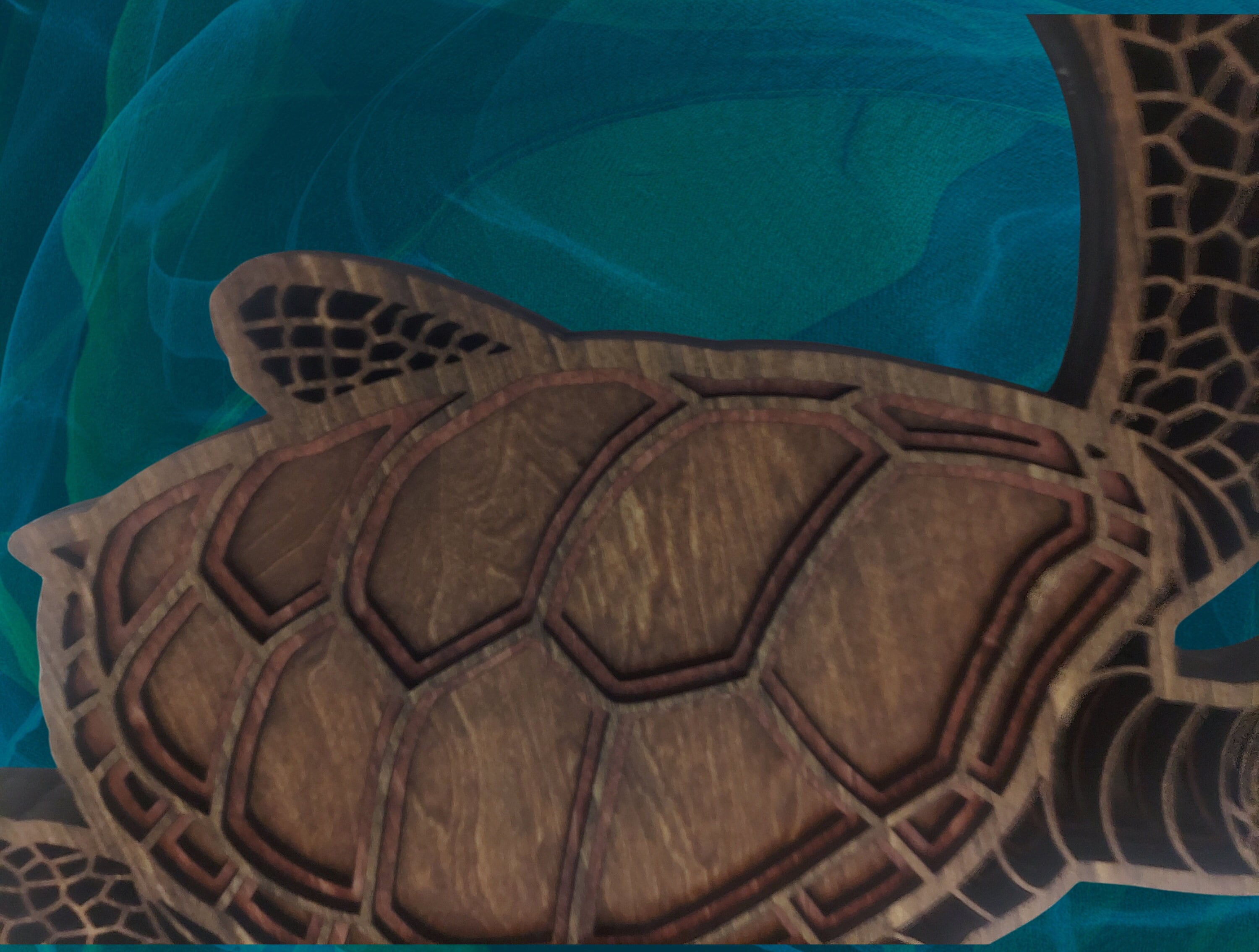 3D Turtle,layered Wood,sea Turtle,laser Cut,hand Stained,wall Hanging ...