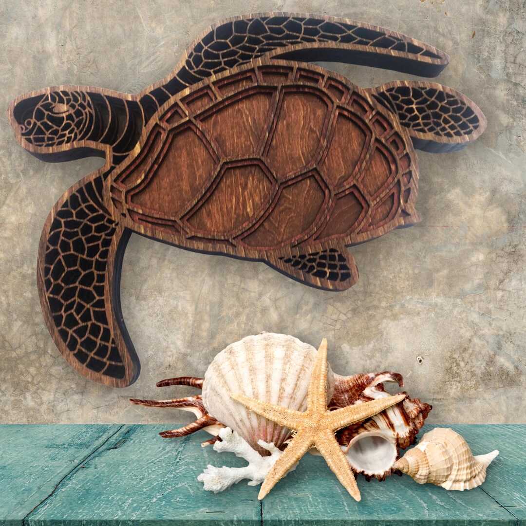 3D Turtle,layered Wood,sea Turtle,laser Cut,hand Stained 16 Choices ...
