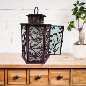 Tealight Lantern,rustic Floral & Butterfly,vellum Lined,flameless ...