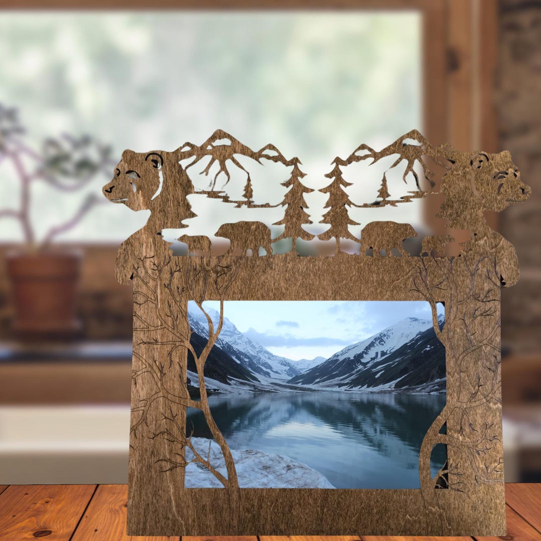 Grizzly Bear Picture Frame: Rustic Outdoors Decor, Wildlife Gift - Etsy