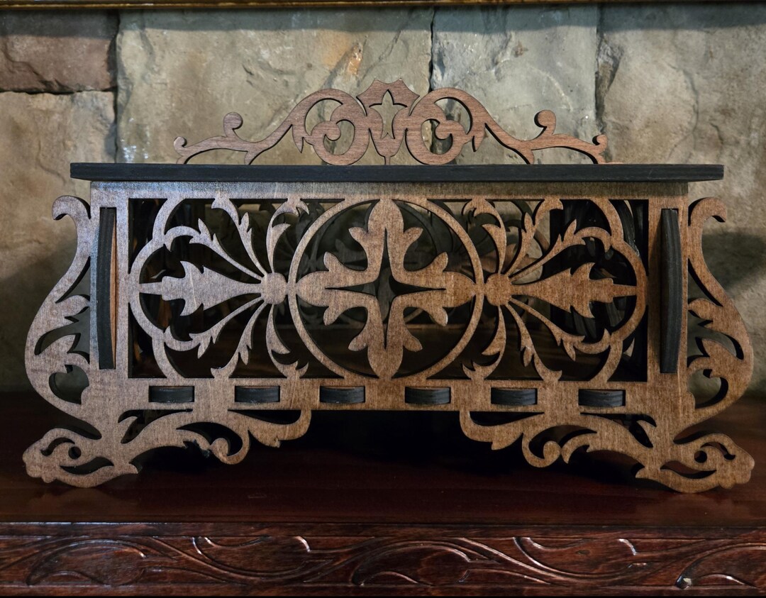 Laser Cut Filigree Wood Box: Hand Stained Rustic Lodge Decor - Etsy