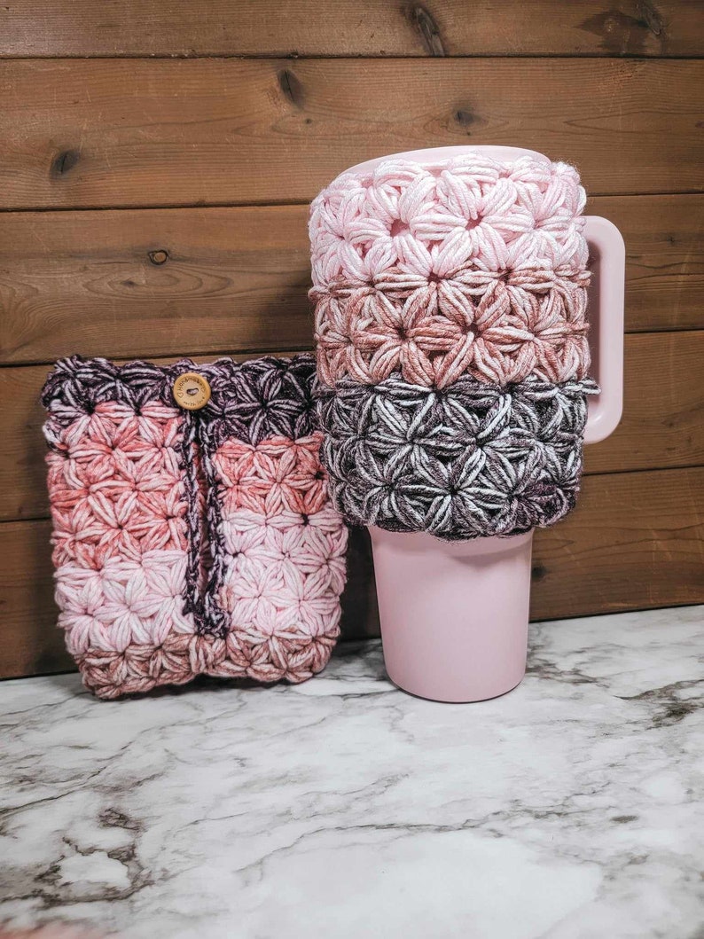 Stanley Cup Cozy Crochet Pattern Bundle: Star, Zig Zag, Jasmine Stitch ...