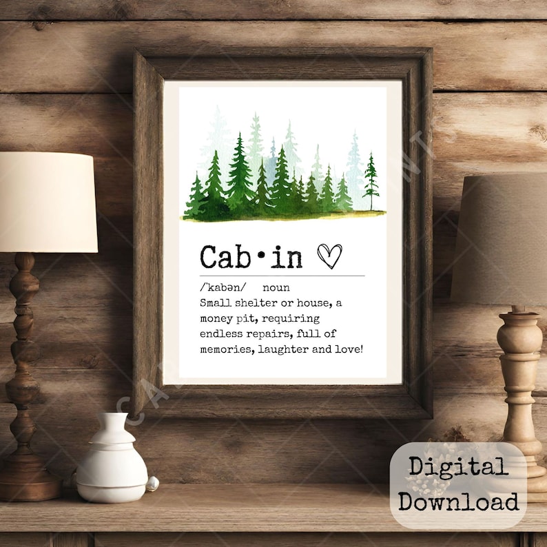 Funny Cabin Definition Print: Cabin Humor Decor (digital Download) - Etsy