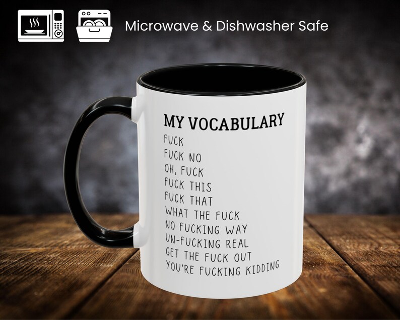 My Vocabulary Swear Mug: Sarcastic Office Coffee Mug - Etsy