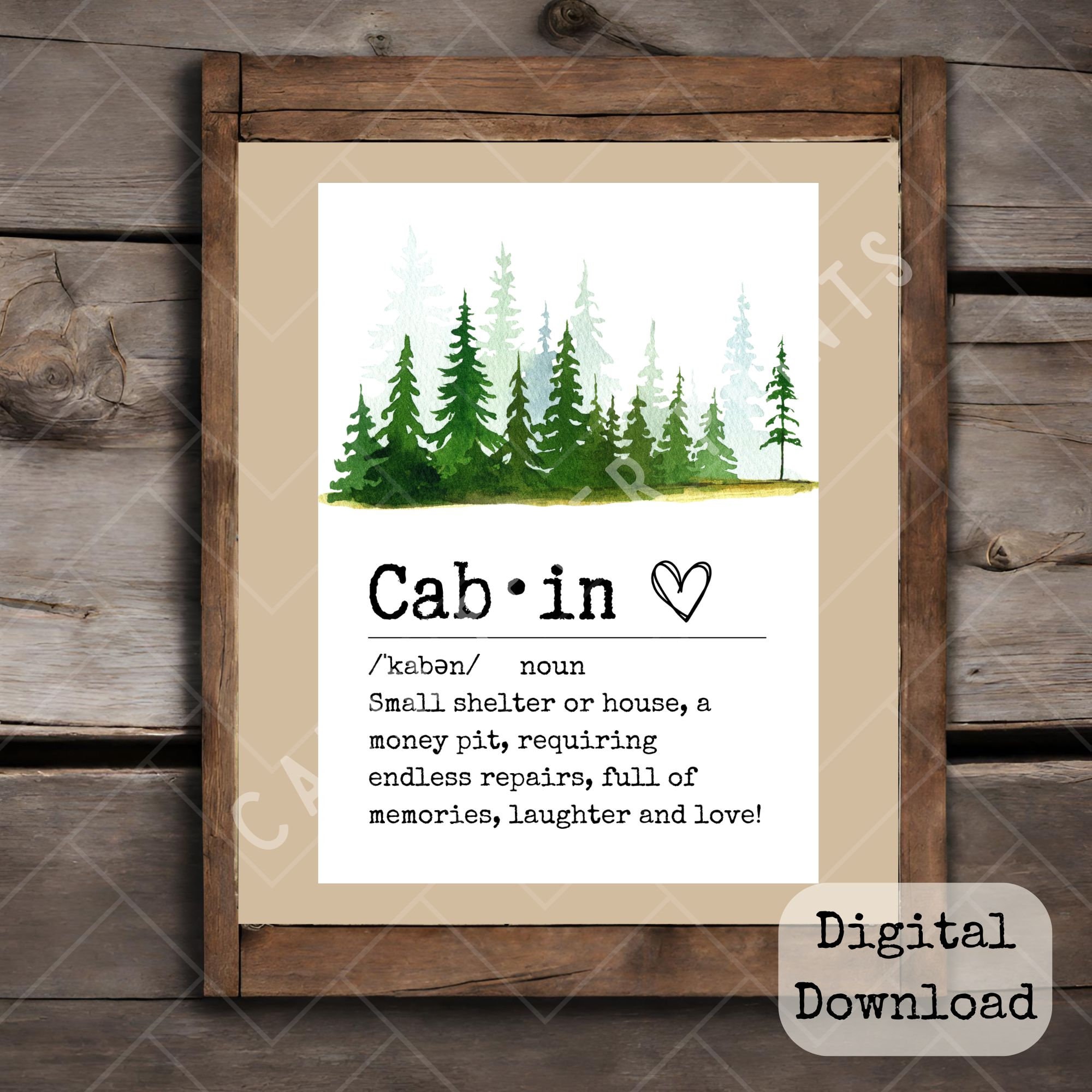 Funny Cabin Sign, Funny Cabin Decor, Printable Cabin Sign, Gift for ...