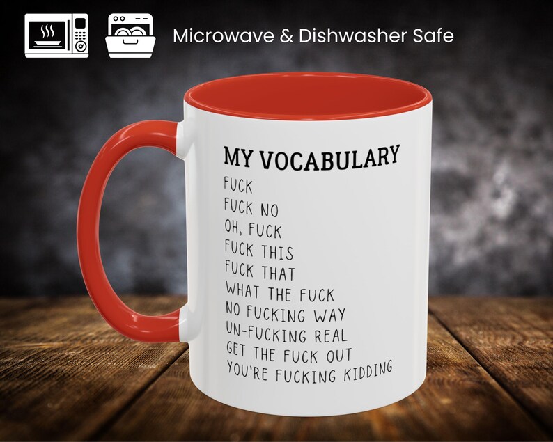 My Vocabulary Swear Mug: Sarcastic Office Coffee Mug - Etsy